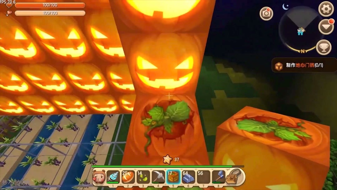 迷你世界生存42:建一面墙需要多少颗南瓜灯?