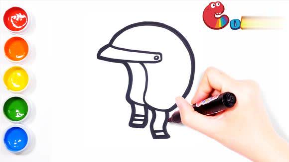 每天一幅简笔画画个安全头盔,帅气出街吧!