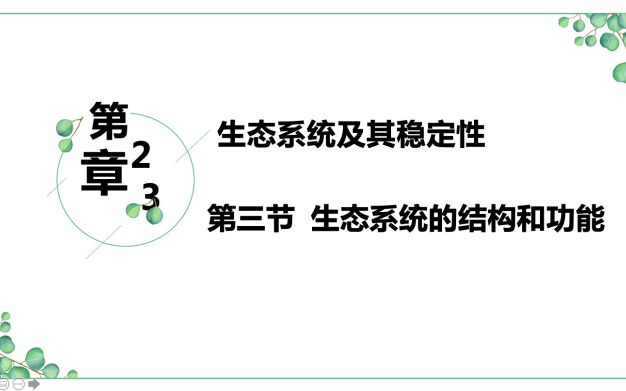 【初中生物】北师大八年级下生物-23.3生态系统的结构和功能