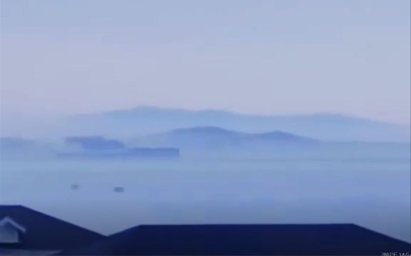 绵延群山!秦皇岛海边出现海市蜃楼