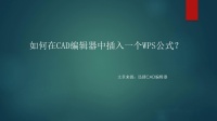 如何在CAD编辑器中插入一个WPS公式?