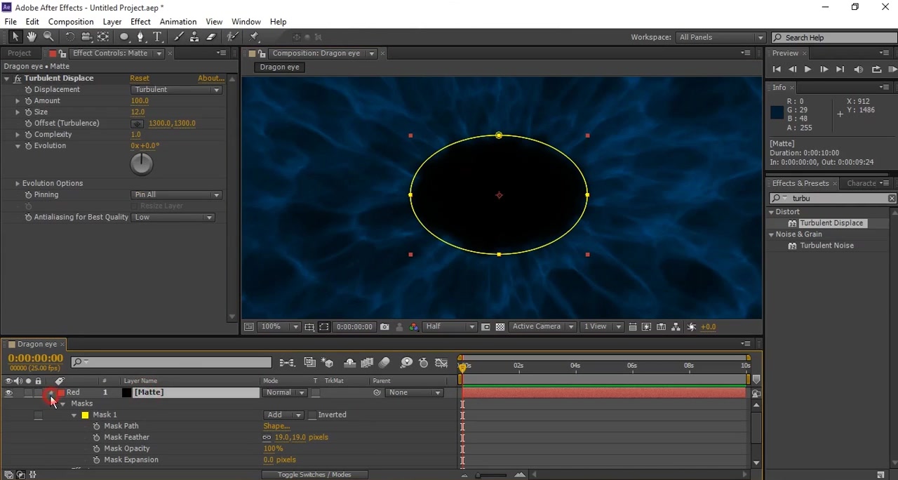 使用AE模拟制作龙的眼睛