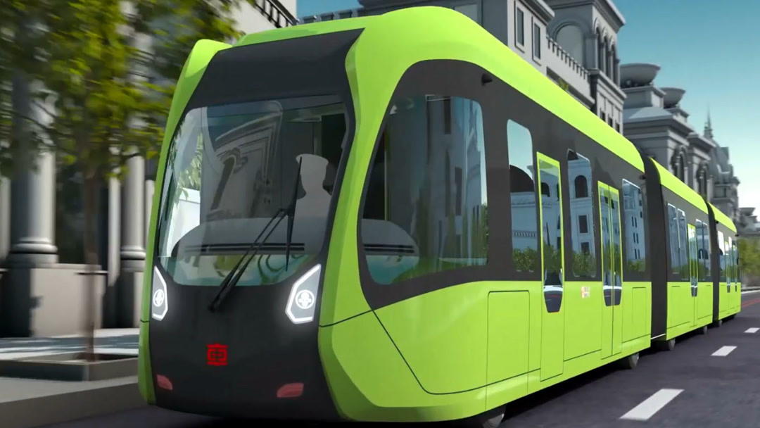全球首列无轨列车亮相湖南,智能检测拥堵路况,再也不用挤地铁了