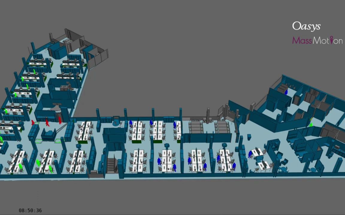 MassMotion应用-建筑篇:奥雅纳诺丁汉办事处邻近度分析