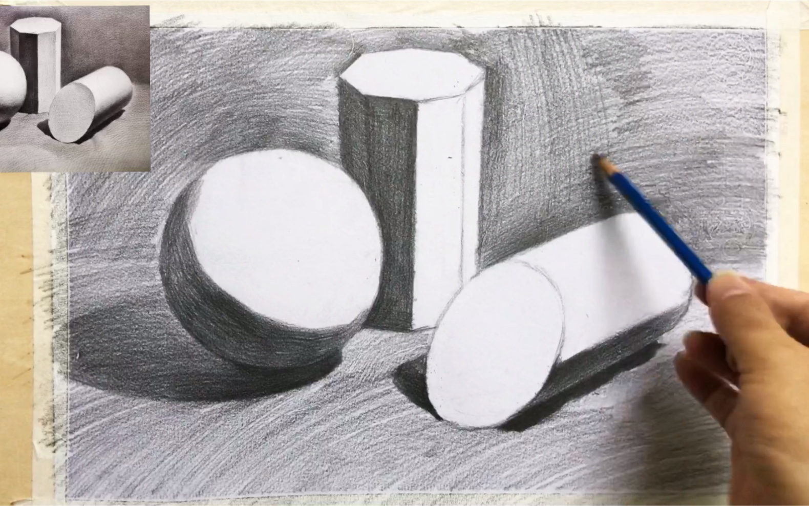 素描几何体组合上素描关系(一)