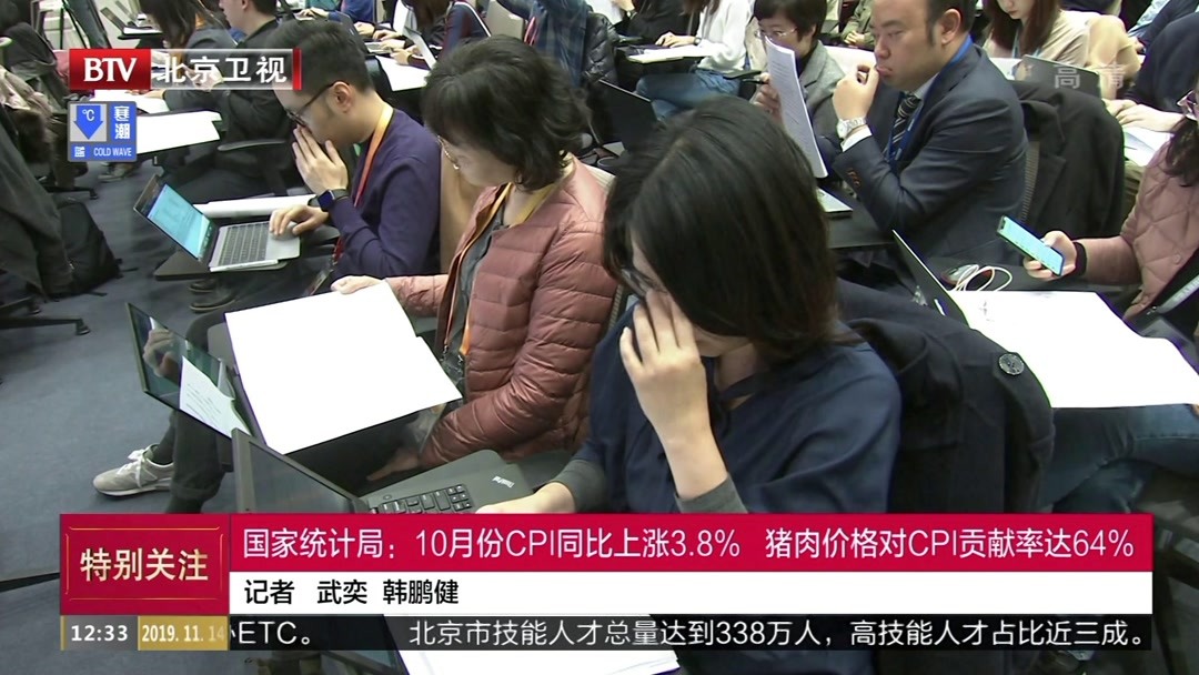 国家统计局:10月份CPI同比上涨3.8%猪肉价格对CPI贡献率达64%