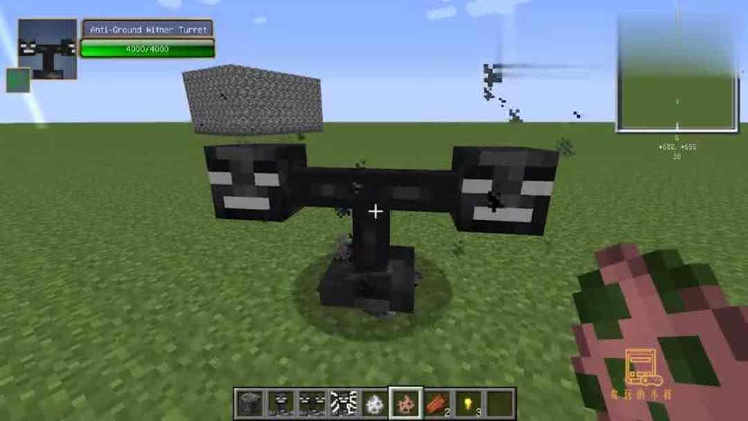 我的世界3个凋零炮塔!不管空中和地面,都能完美的防御。