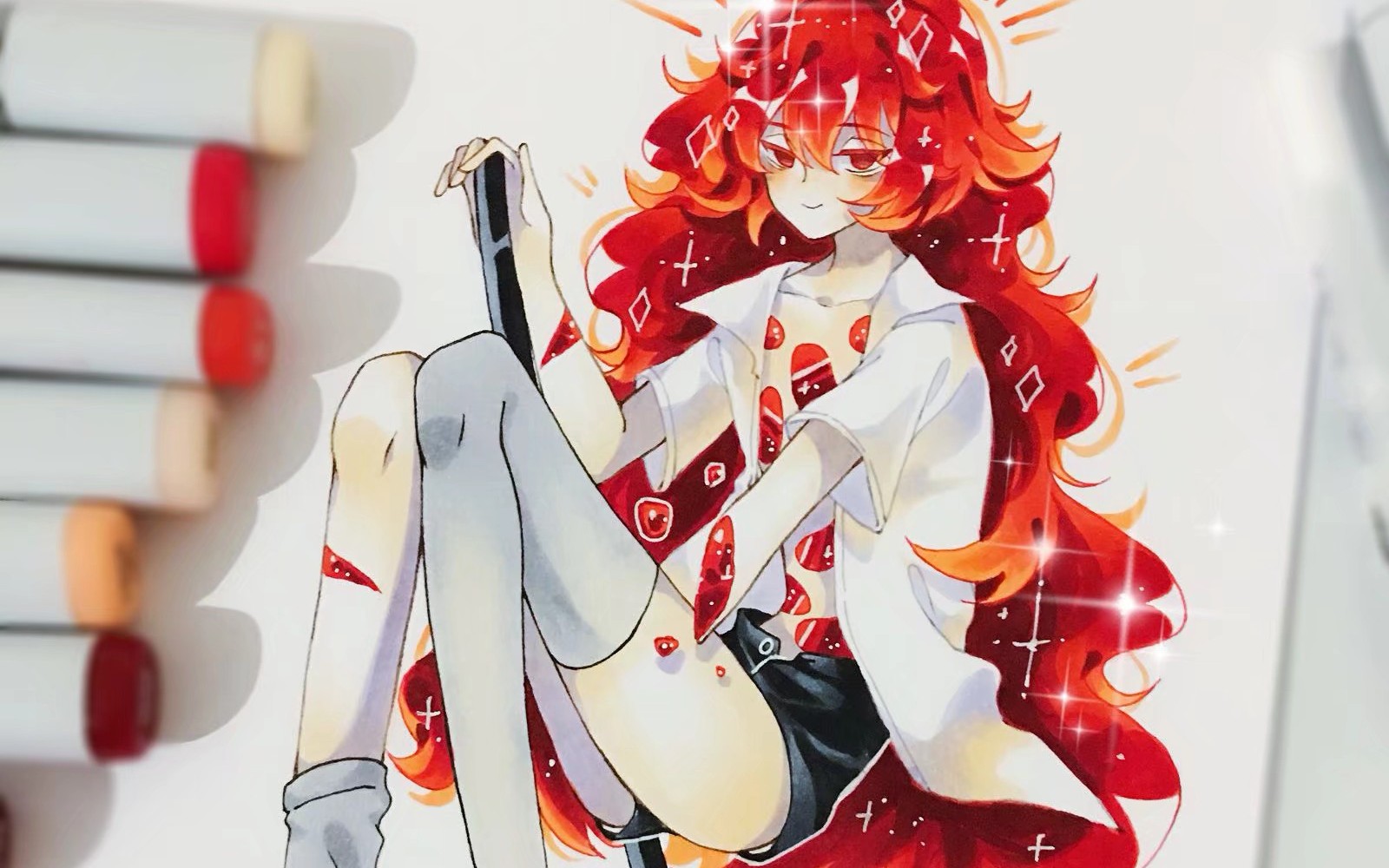 【硫酸】马克笔画一个帕帕拉恰(八倍速)