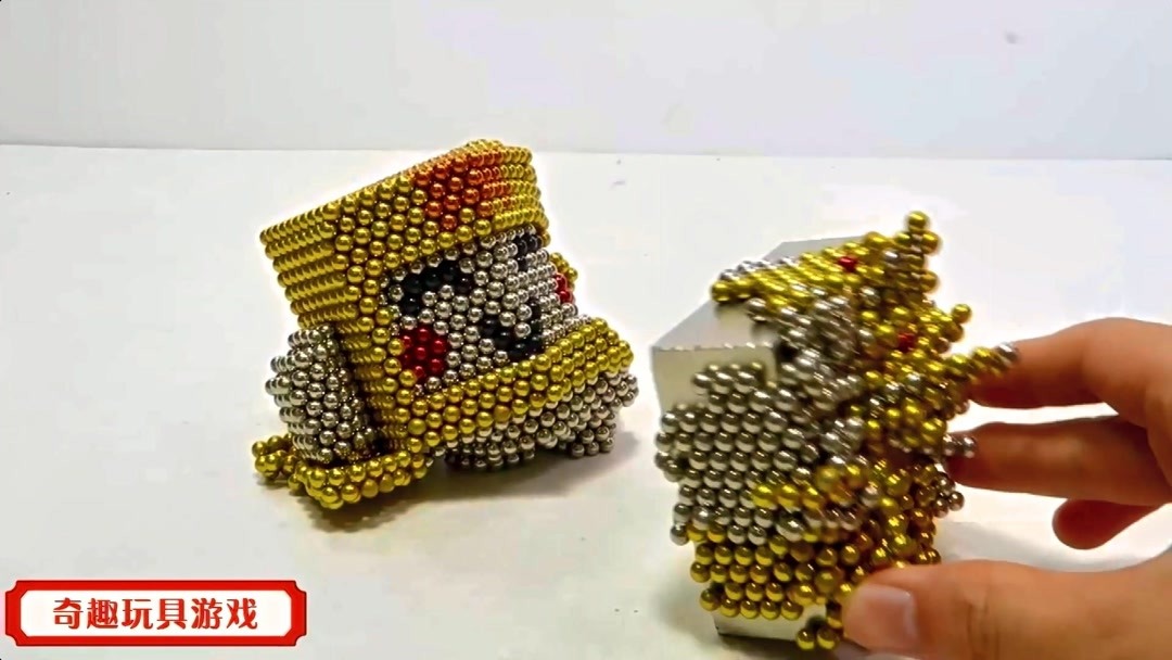 磁球方块Vs怪物磁铁,看看磁铁对磁球有什么作用,超级好玩的实验