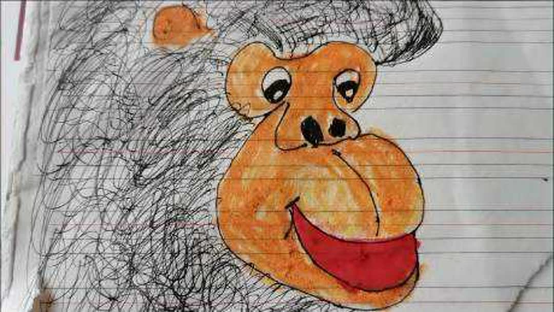 简笔画,画的猴子。