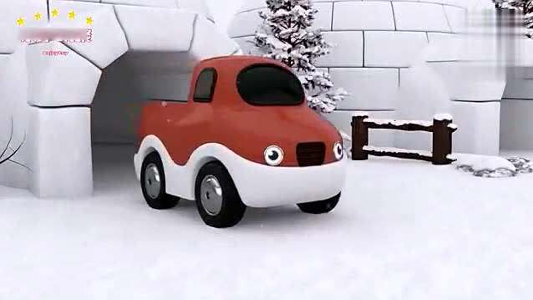 早教益智动画!宝宝颜色学习启蒙视频-颜色小车的冰雪停车场