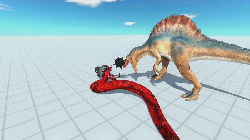 「动物全面模拟器」棘龙和泰坦蛇与每个小动物来一下