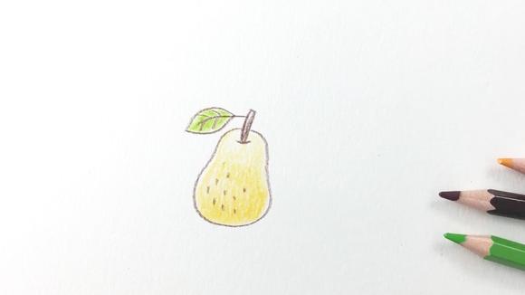 朵拉简笔画:小朋友你喜欢吃雪梨吗?雪梨是什么颜色的呢?