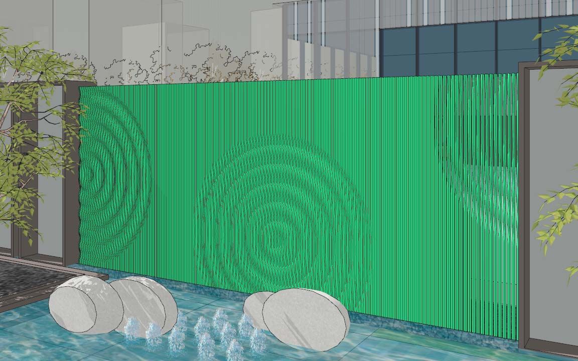 好看的景墙千千万,SU一键生成的切片景墙特耐看!