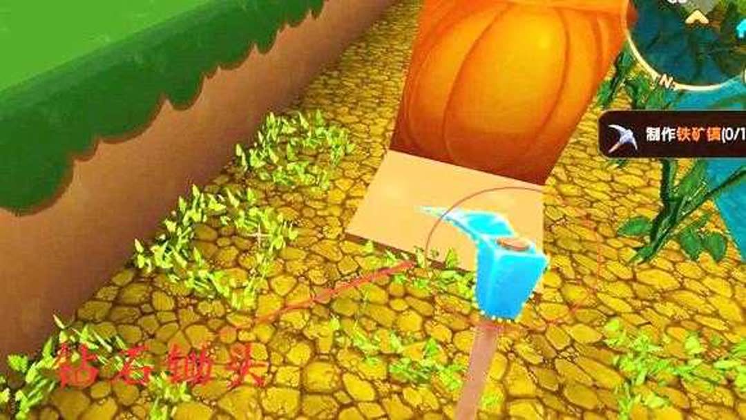 迷你世界60:我制作了1把钻石锄头,收种小麦非常的高效,方便