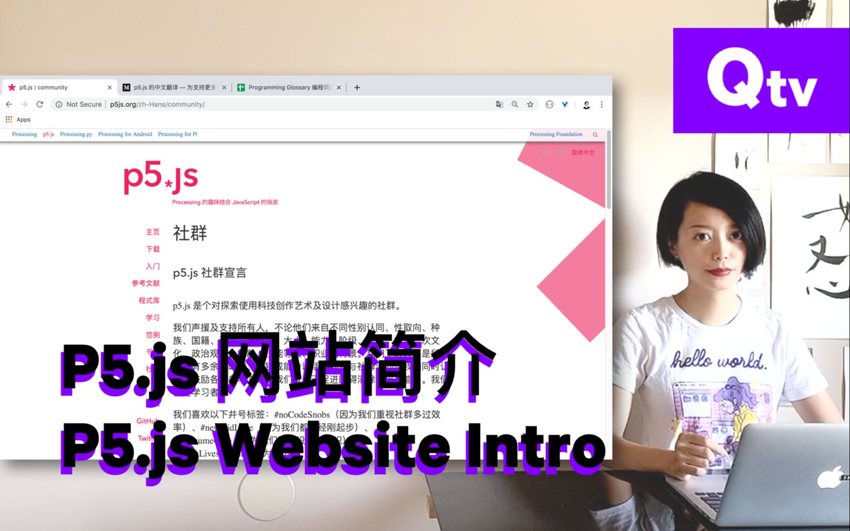 【一分钟零基础学创意编程】2.1 p5.js 网站简介 | p5.js Website Intro