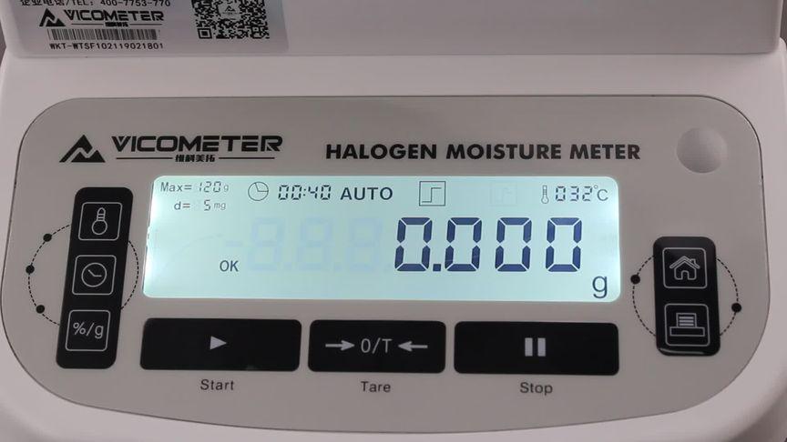 VM-5S卤素水分测定仪参数设置及保存操作