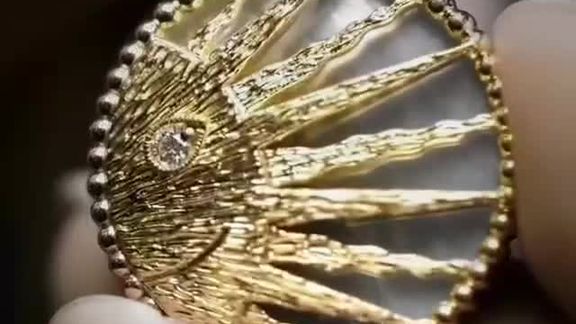 太阳月亮圆形吊坠珠宝设计制作成品过程,下篇#设计师#