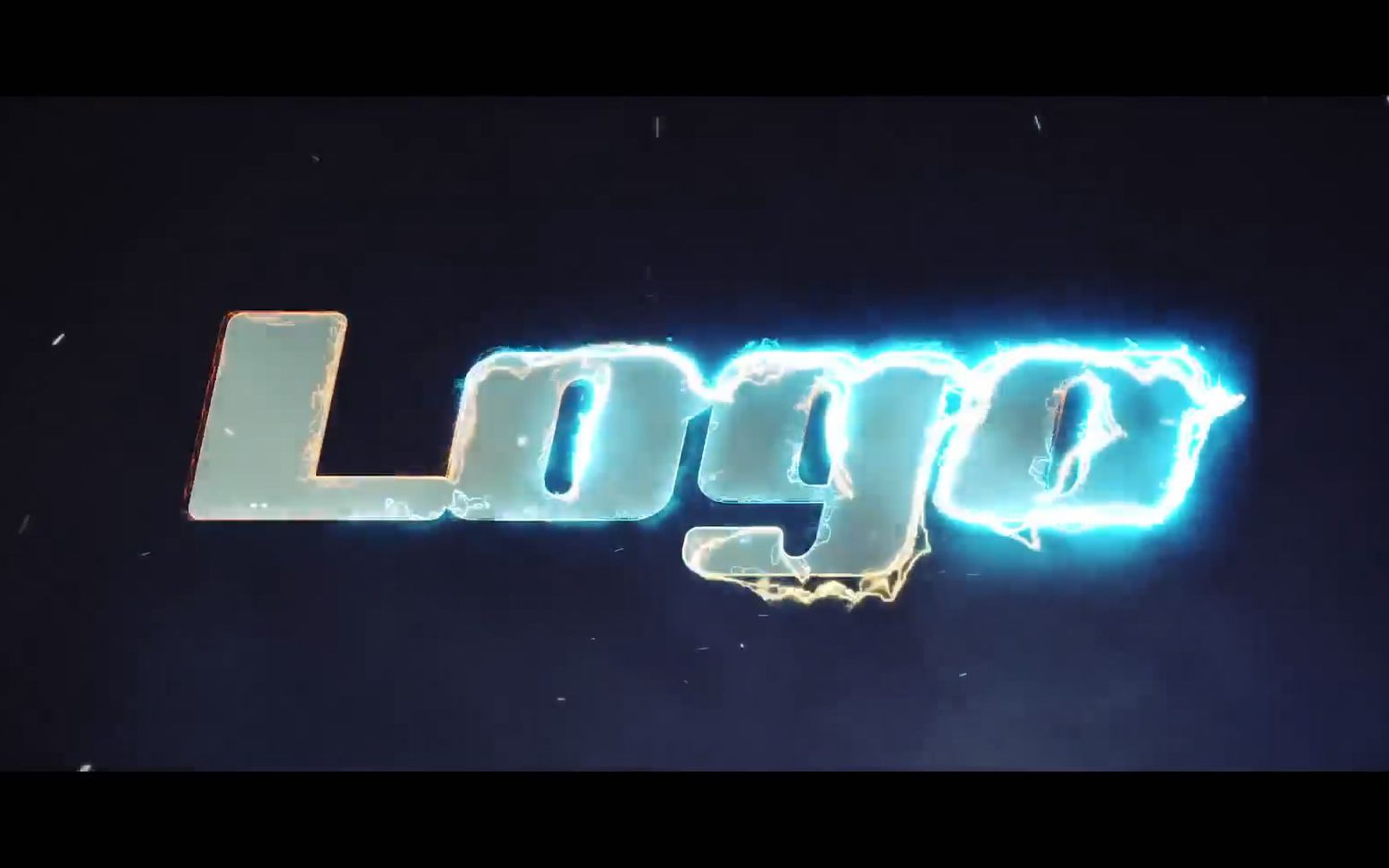 1154 震撼大气能量电闪电特效电流描边动画轮廓游戏片头logo演绎...