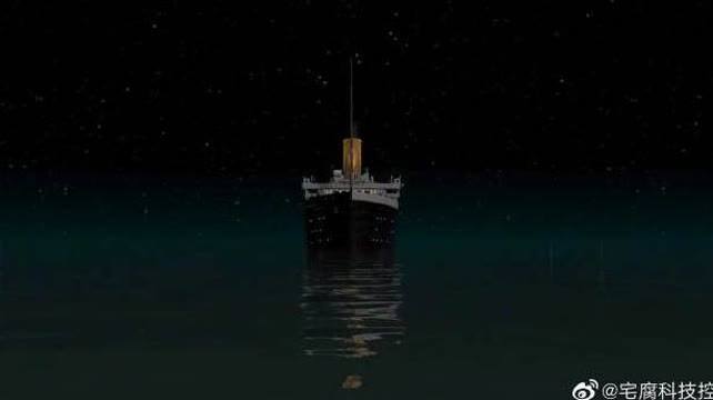 动画模拟泰坦尼克号的沉没过程