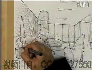 室内设计师手绘描线稿