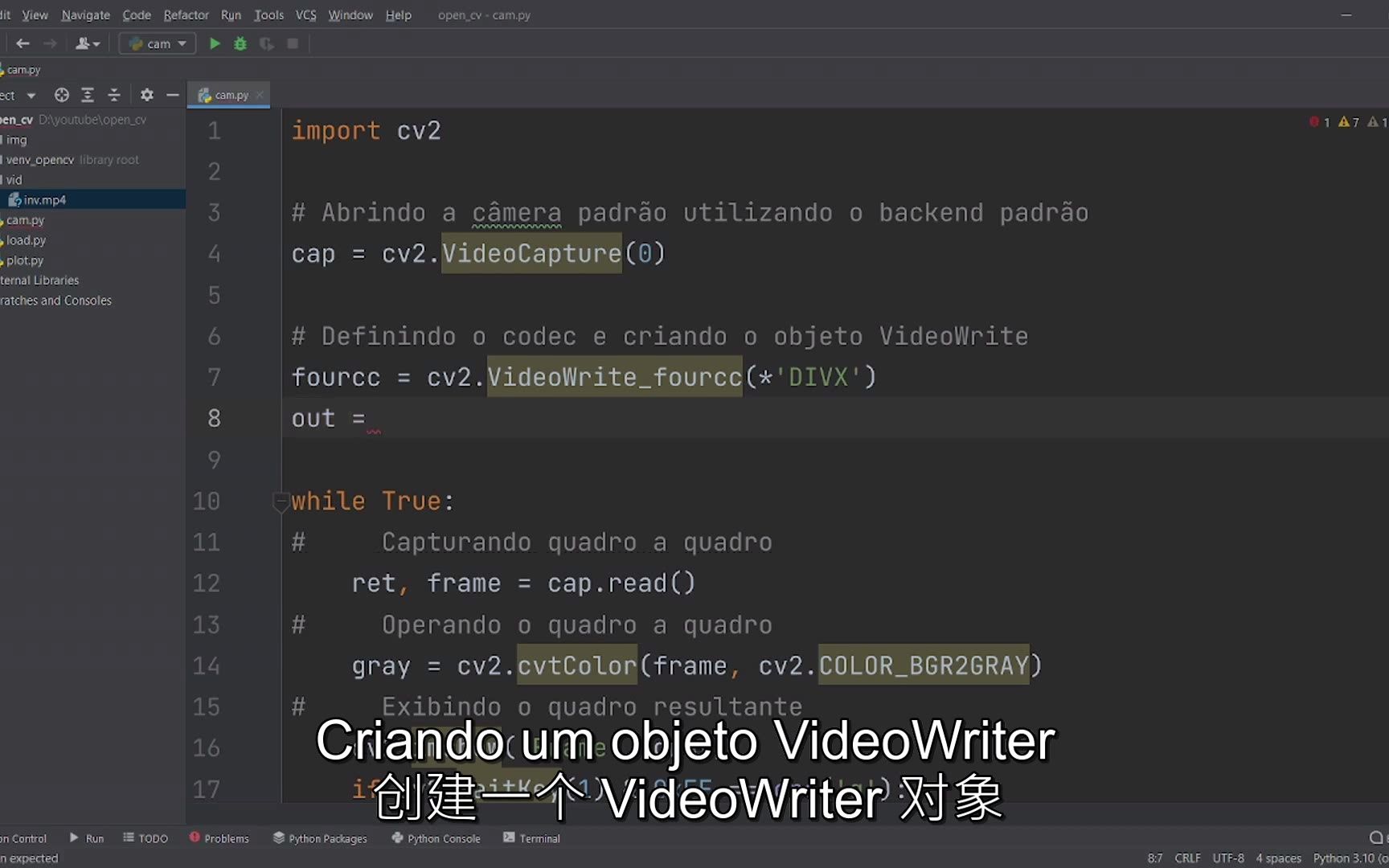 【中葡字幕】使用 OpenCV Python 打开和保存视频