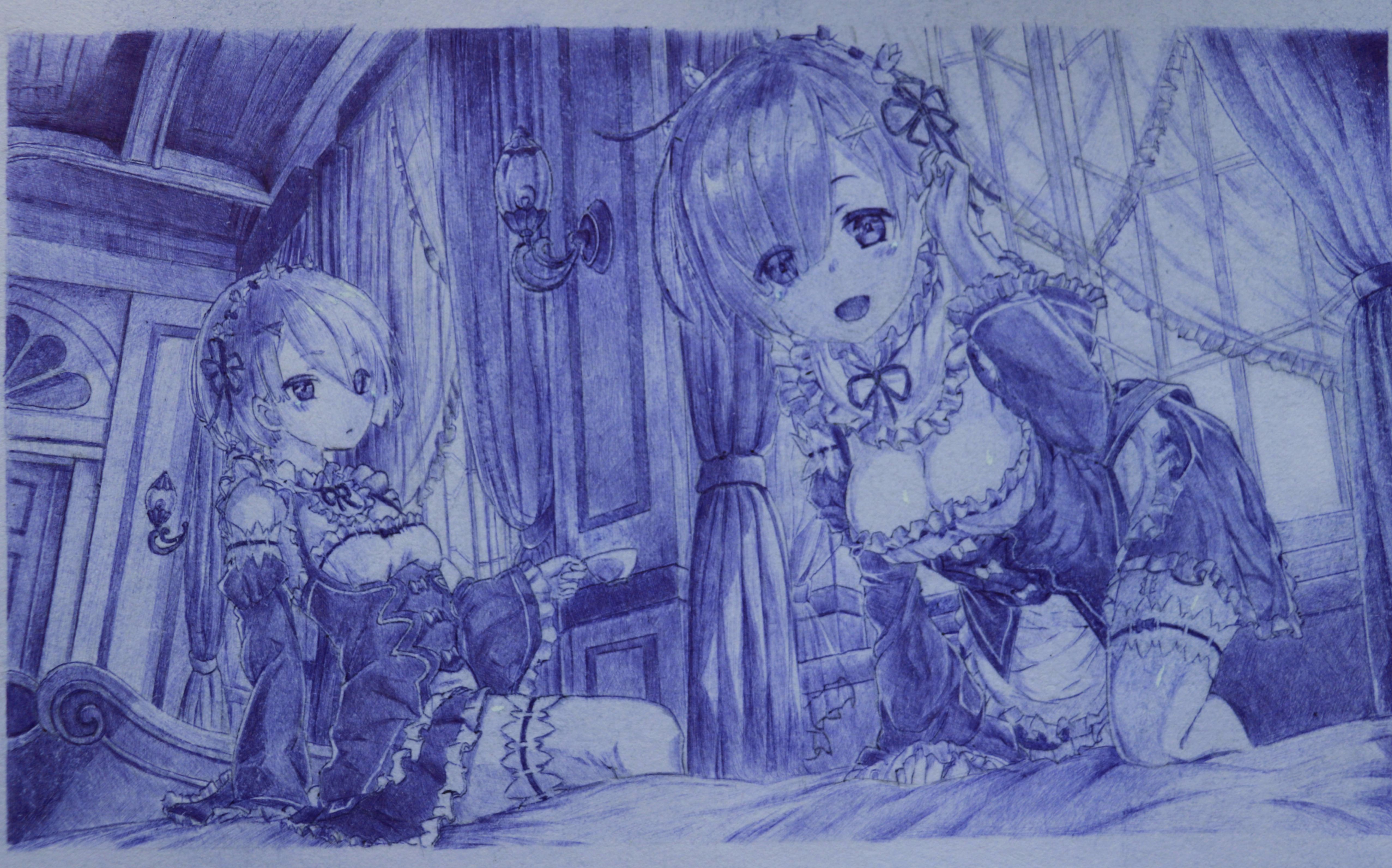 【手绘】蕾姆&拉姆的早安问候(附教程)