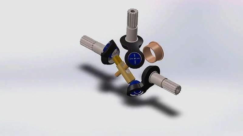 这种三轴之间的传动,带有滚珠连杆、滑动枢轴、万向节类型