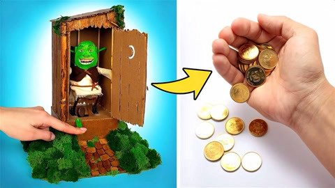 奇幻手作:用纸板做出史瑞克怪物存钱筒