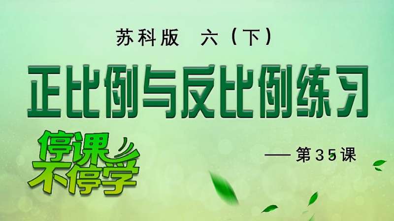 苏教版六年级下第35课——正比例与反比例练习