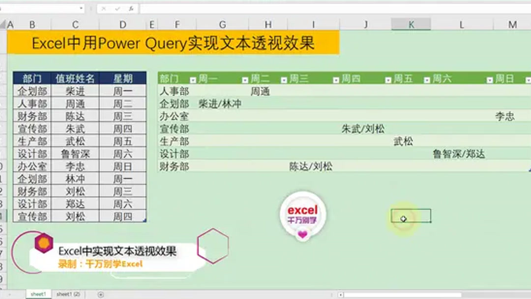 Excel中通过Power Query实现文本透视效果,简单到没朋友!