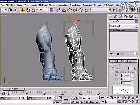 ...教程之——多边形游戏角色建立视频教程(12)设置腿部模型的贴图坐标