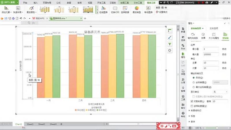 wps表格5分钟系列——图表垂直数轴与系列格式讲解