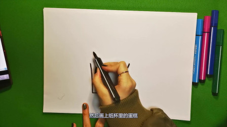 小朋友们喜欢喜欢吃蛋糕阿,那么想不想学习怎么画一下蛋糕呢