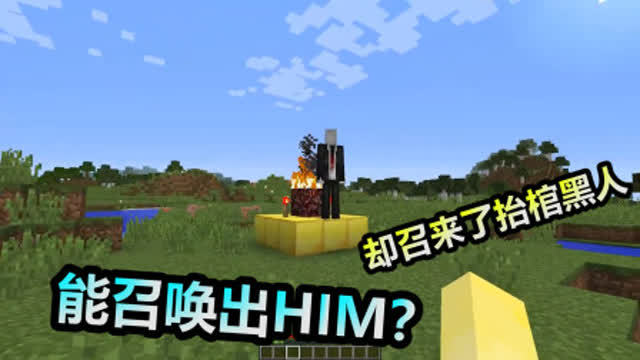 MC我的世界:如何召唤出来HIM?却召来了抬棺黑人,玩家都笑了