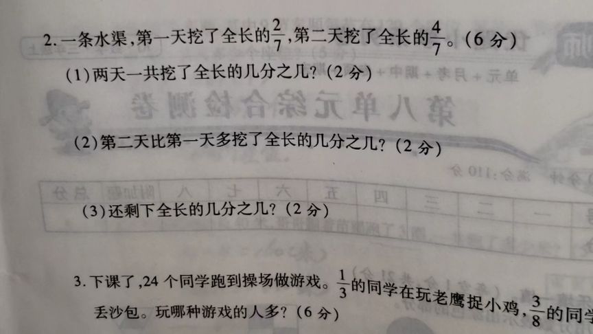 三年级分数应用题(2)您的坚持就是孩子的✌