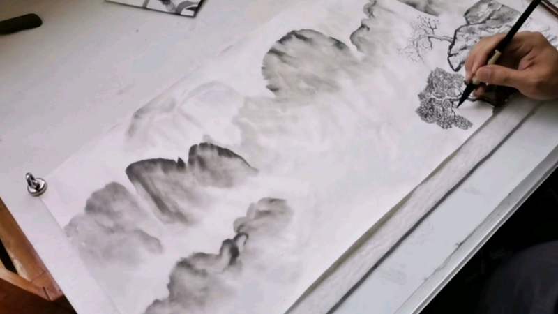 国画山水画湿画法(上)练习作