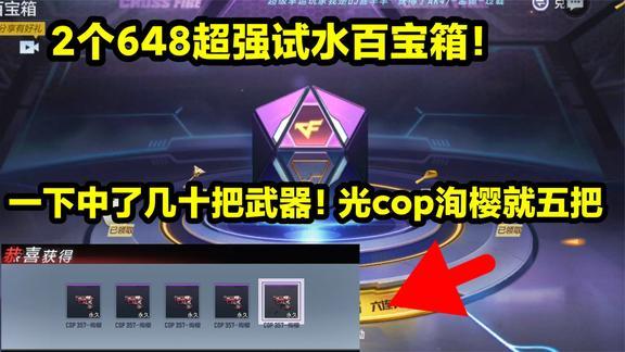 2个648试水百宝箱!中了十几把武器,光cop询樱就五把!