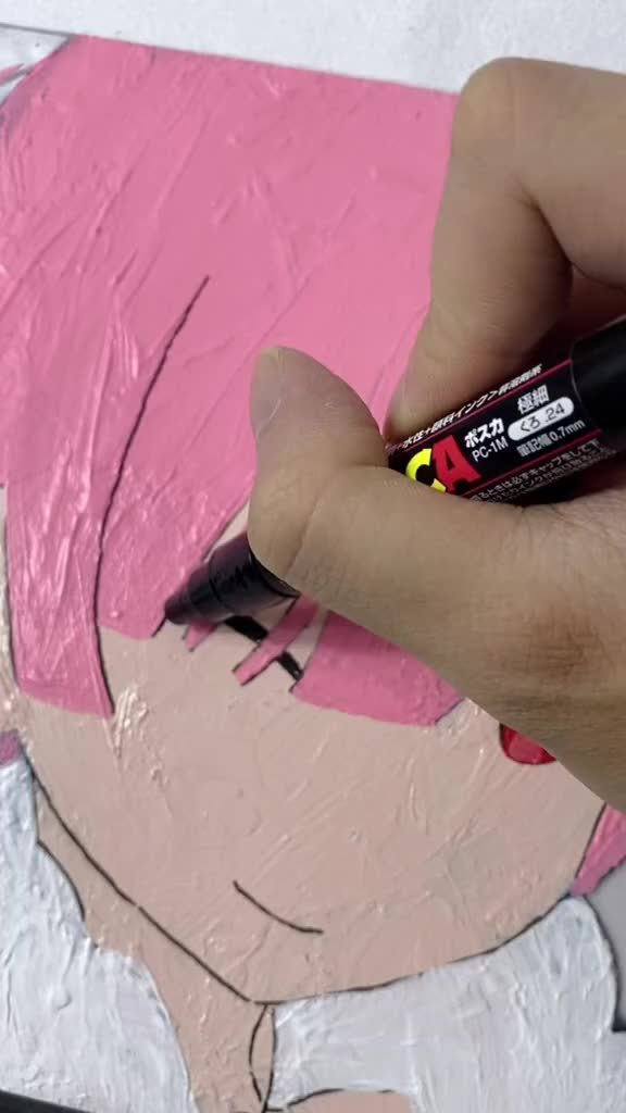 今天画的可不是拉姆!#手绘#画画#玻璃画#蕾姆