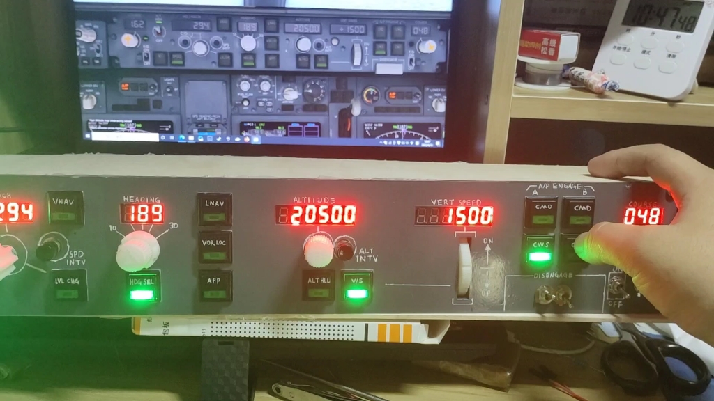 模拟飞行 DIY 自制 低成本738MCP面板。