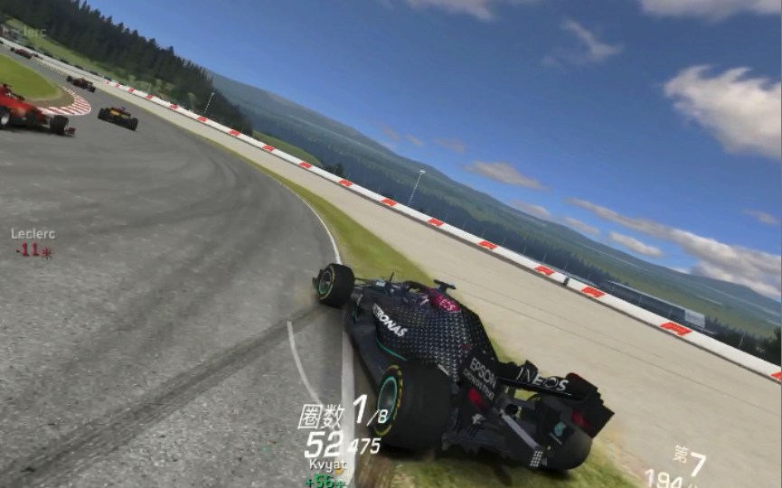 【游戏模拟】2022年F1红牛赛道,Q3奔驰双车事故