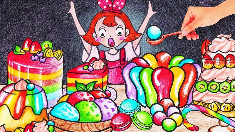 趣味定格动画:挑战手工制作彩虹果冻布丁,高颜值好看又好吃!