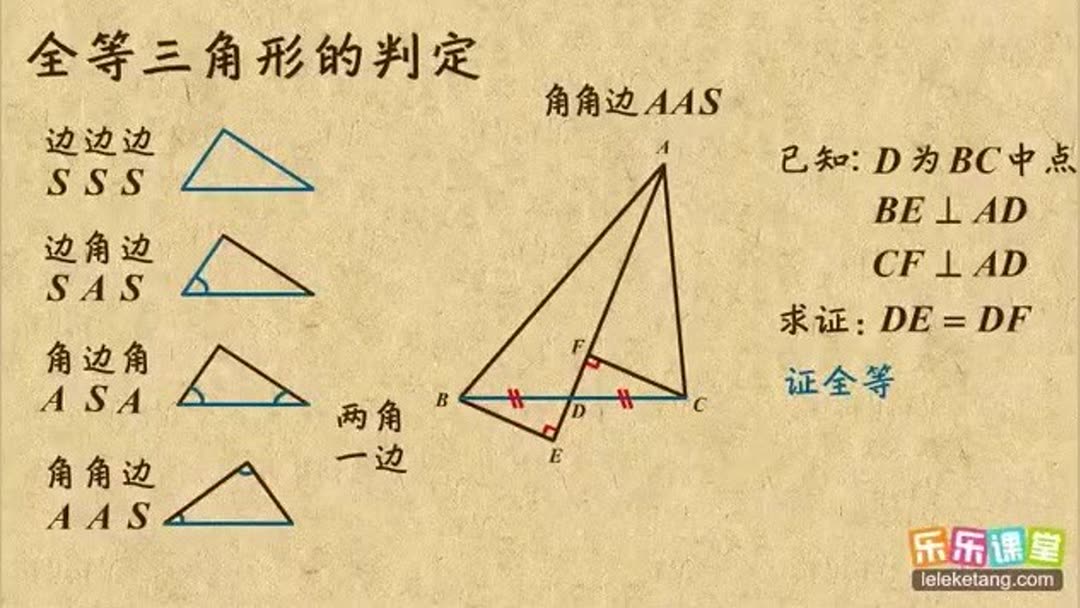 全等三角形的判定(AAS)
