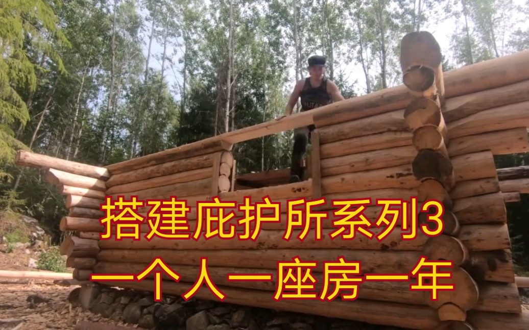 冰天雪地,一年,挑战原始技能,孤身一人,建造一座纯木质房子,坚持不懈...