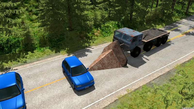 看看这车的撞击力,所有车在它面前都是纸糊的!车祸模拟游戏