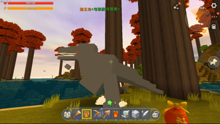 迷你世界:方舟生存进化,驯服血量超多的霸王龙,还能帮我进攻