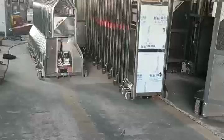 车间不锈钢电动伸缩门工厂工地学校工地电动伸缩门定制