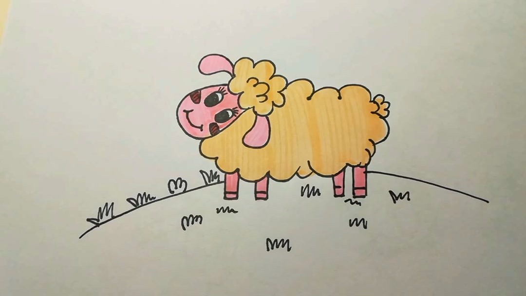 苗苗绘画启蒙 美羊羊卡通简笔画