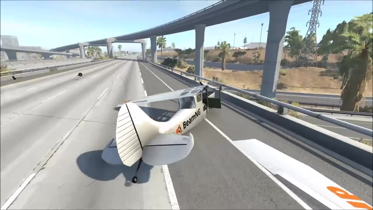 飞机碰撞模拟:飞机迫降高速公路,悲剧发生了