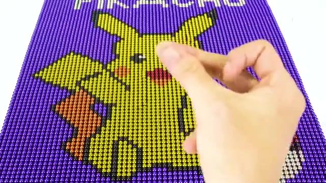 用磁力球打造皮卡丘像素画【巴克球DIY】-